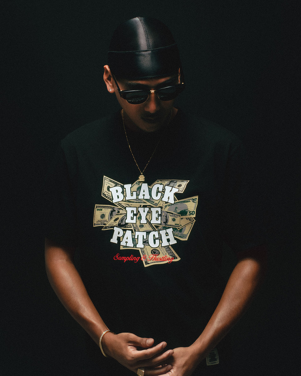 SAMPLING ＆ HUSTLING TEE BLACK – BlackEyePatch